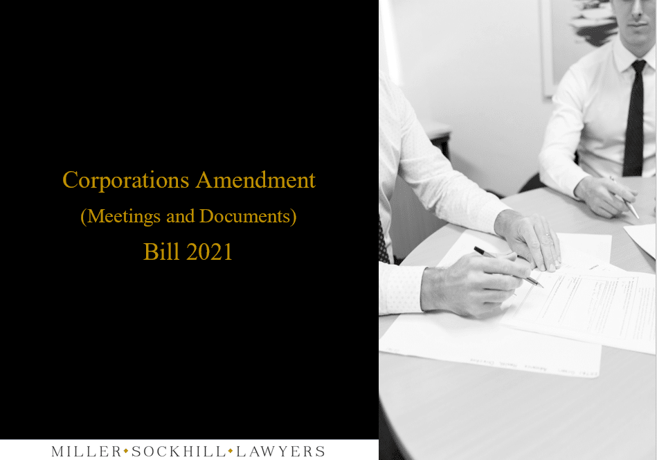 Corporations Amendment (Meetings and Documents) Bill 2021 - Miller ...